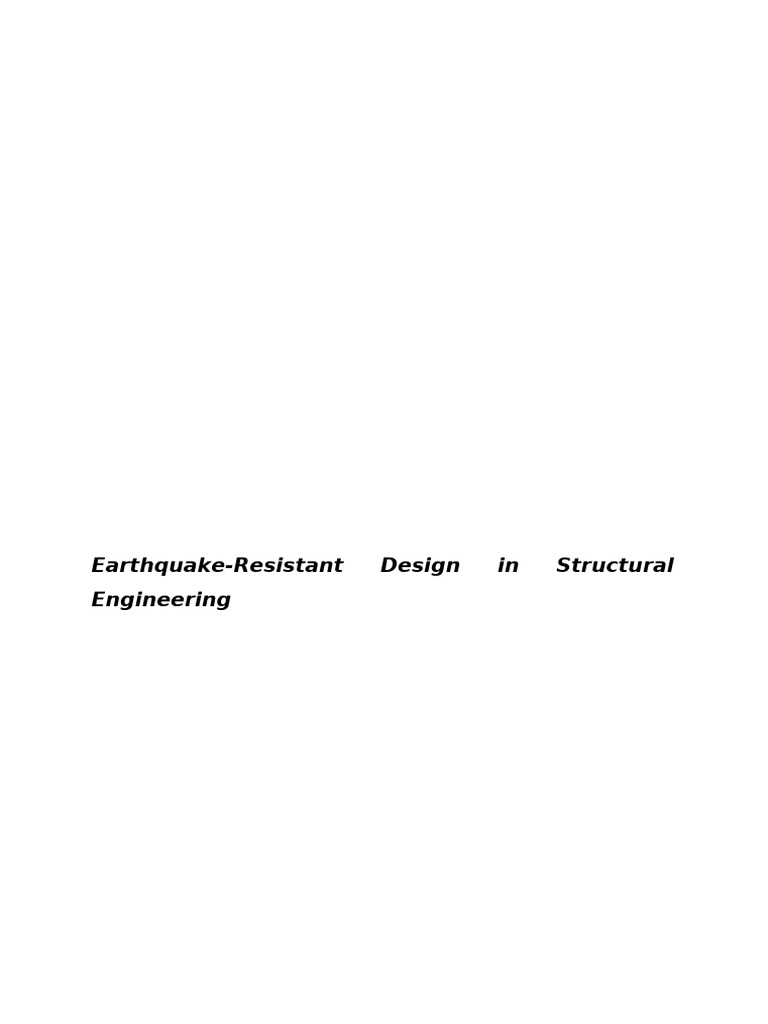 Earthquake-Resistant Design in Structural Engineering | PDF ...