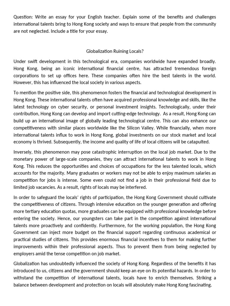 2019 DSE Paper 2B (Mark, December 23rd, 2019) | PDF | Hong Kong | Economies