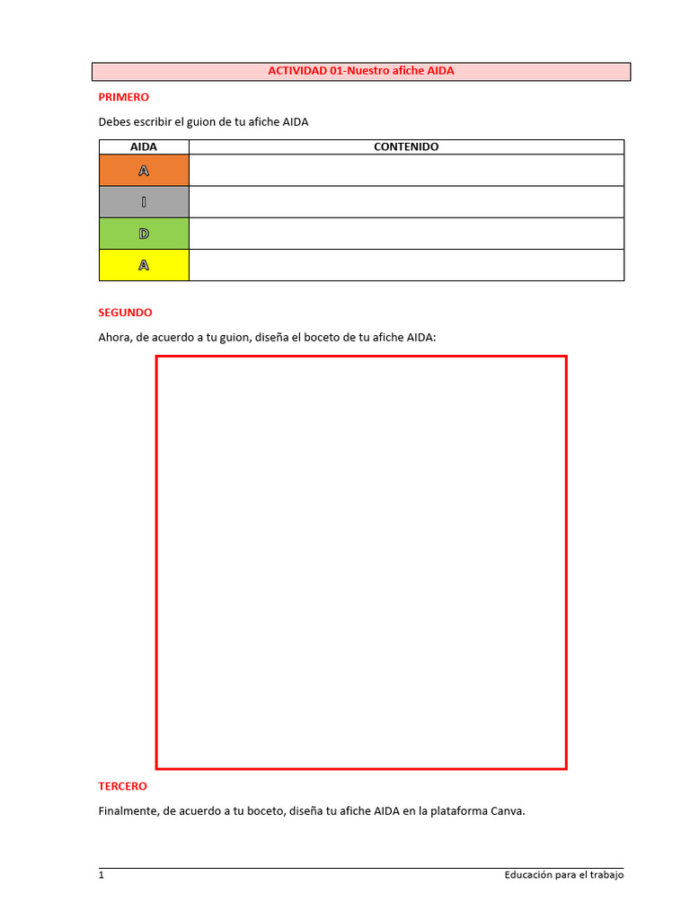 Diseña tu Afiche AIDA en Canva | PDF