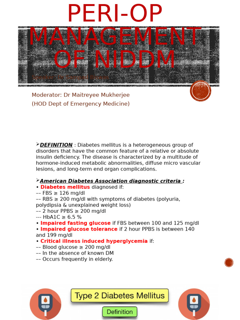 Peri-Op Management of NIDDM | PDF | Hyperglycemia | Diabetes