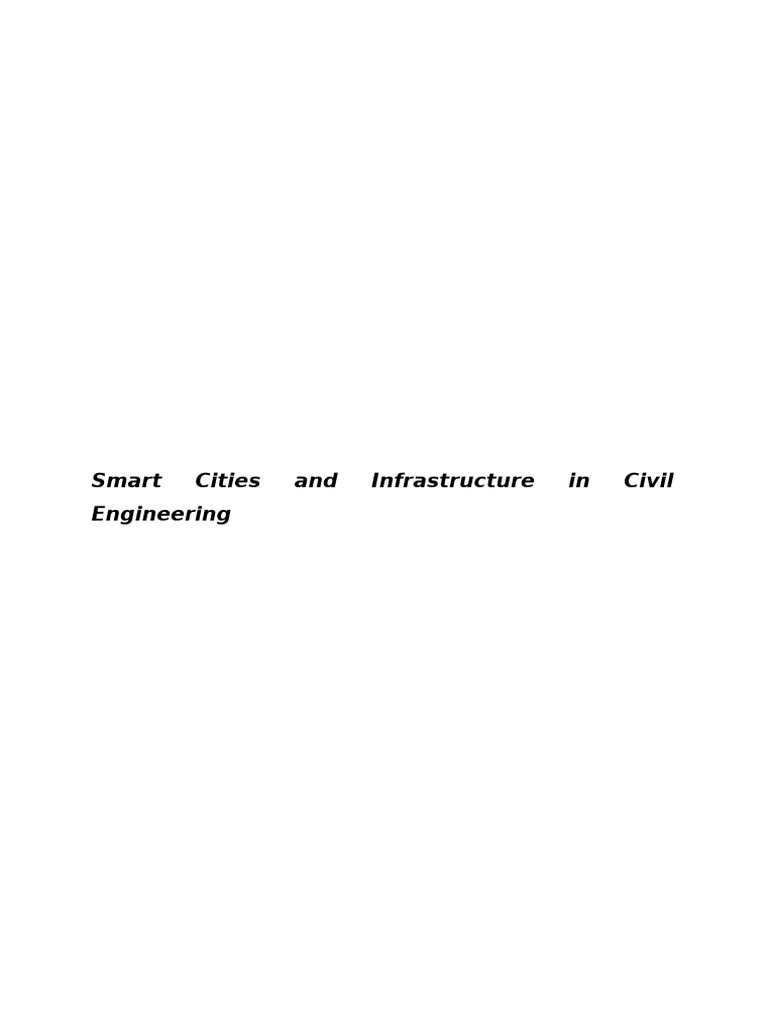 Smart Cities and Infrastructure in Civil Engineering | PDF