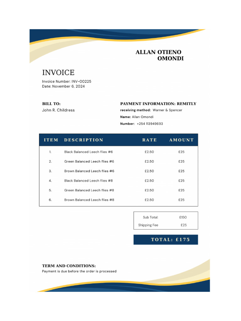 Flies Invoice | PDF