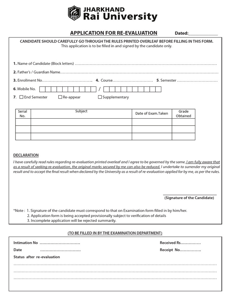 Re-Evaluation Application Guidelines | PDF
