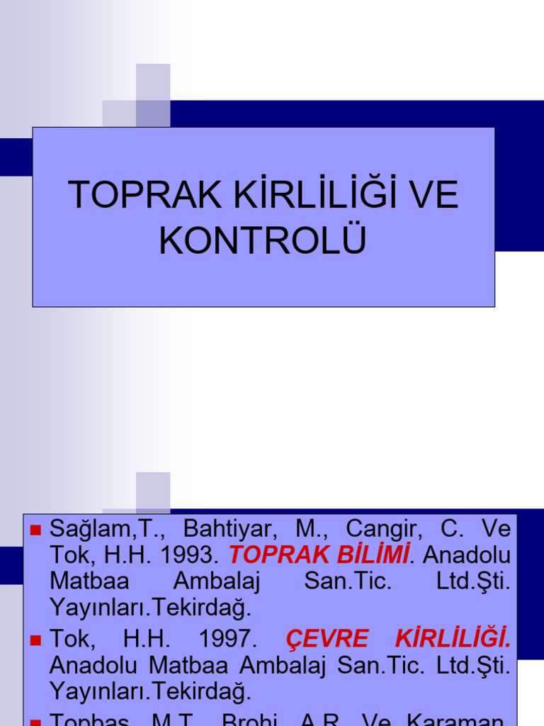 Toprak Ki̇rli̇li̇ği̇ Ve Kontrolü-1 | PDF