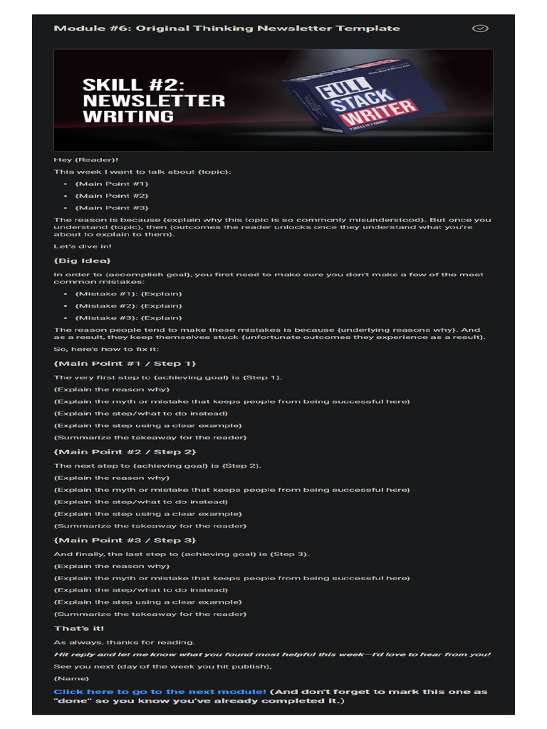 Original Thinking Newsletter Template | PDF | Career & Growth