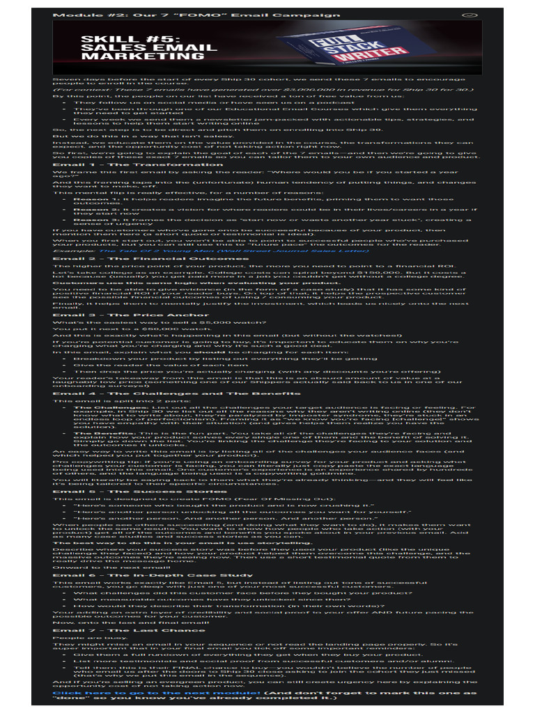 Our 7 "FOMO" Email Campaign | PDF