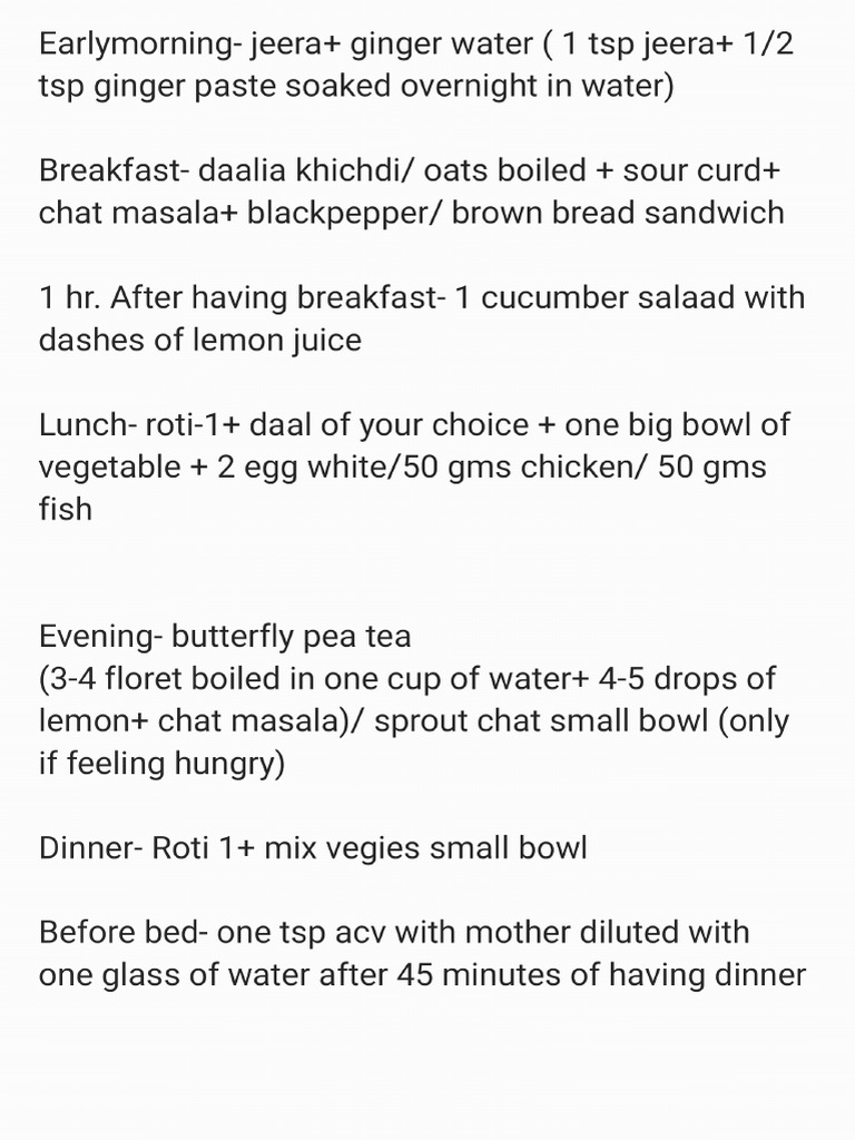 DIET Chart | PDF