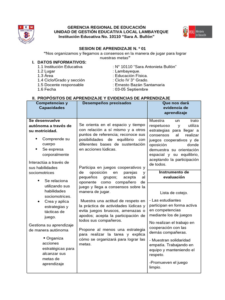 03-05 Septiembre 3ro Grado | PDF | Aprendizaje | Enseñando