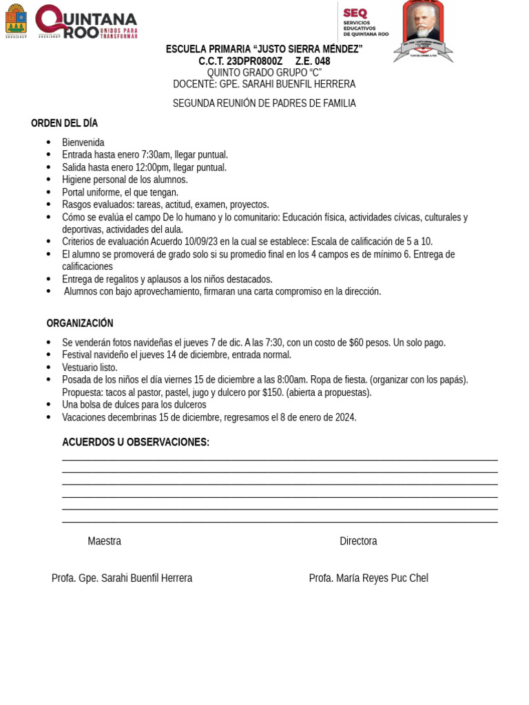 Segunda Reunión Con Padres de Familia | PDF | Salud y bienestar