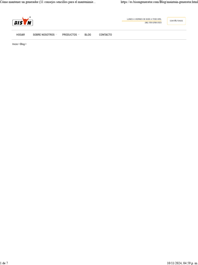 Cómo mantener un generador (11 consejos sencillos para el mantenimiento del generador) _ BISON ...