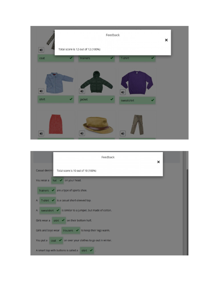 Study Clothes Vocabulary | PDF