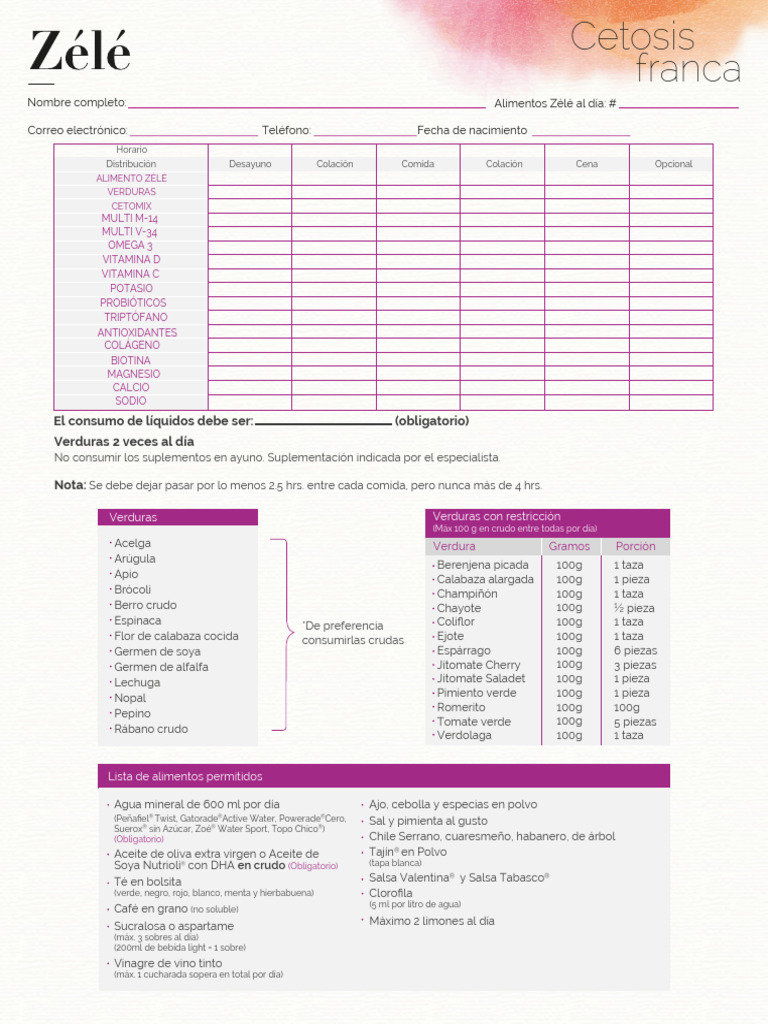 EDITABLES Cetosis Franca ZELE | PDF | Vegetales | Alimentos