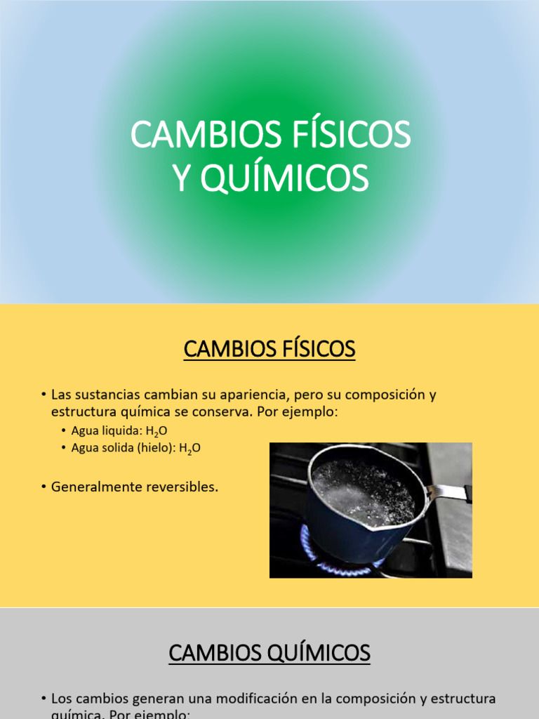 Cambios Fisicos y Quimicos | PDF | Reacciones químicas | Química