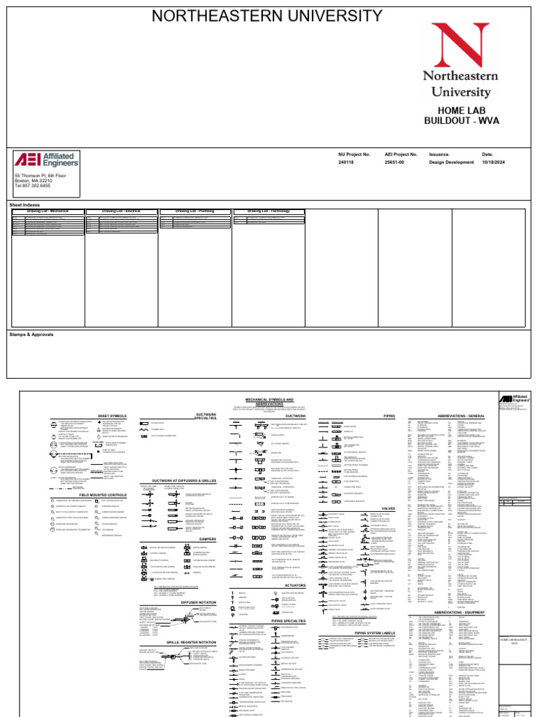 NU Home Lab Buildout - WVA - DD - Drawings - 2024!10!18 | PDF | Duct ...