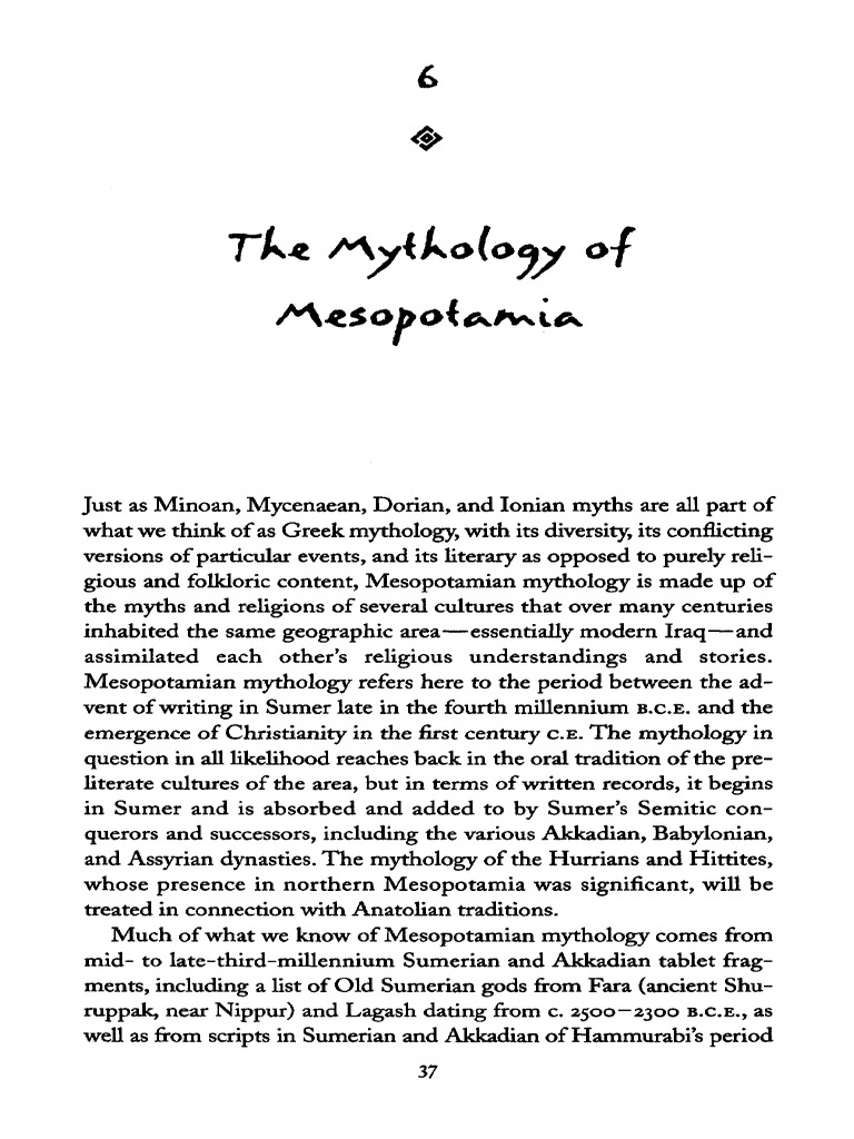 Leeming, 'The Mythology of Mesopotamia.' Jealous Gods and Chosen People ...