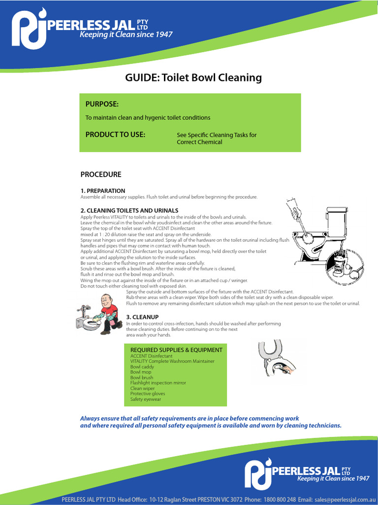 GUIDE - Toilet Bowl Cleaning | PDF | Toilet | Sanitation