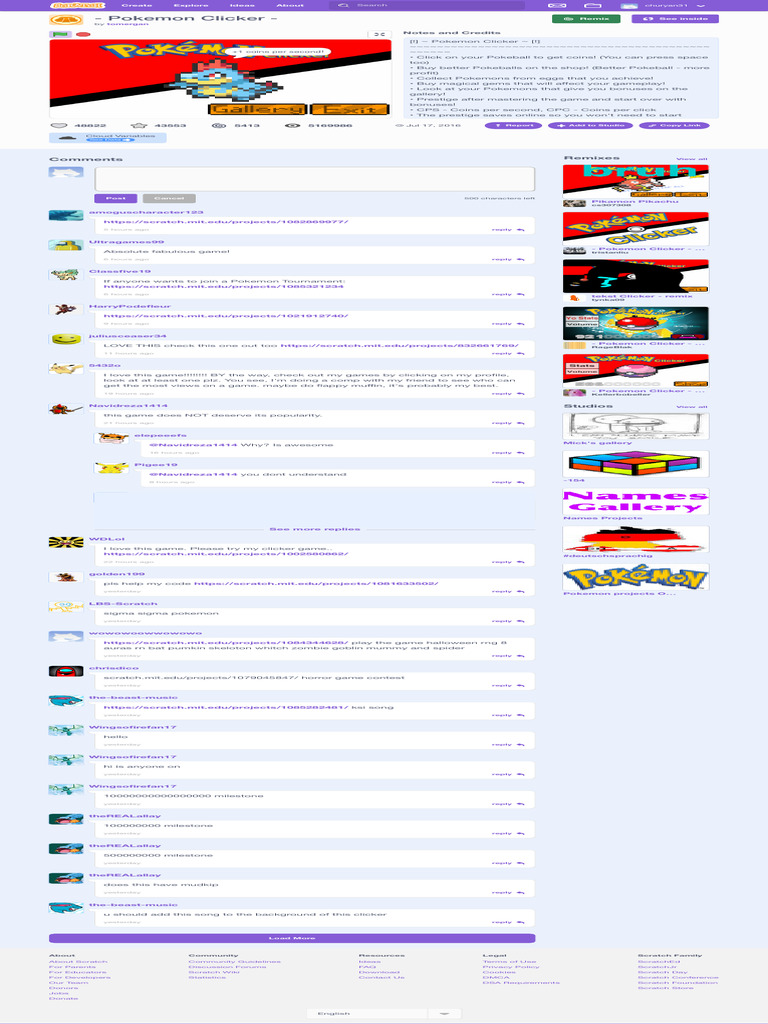 Pokemon Clicker - On Scratch | PDF