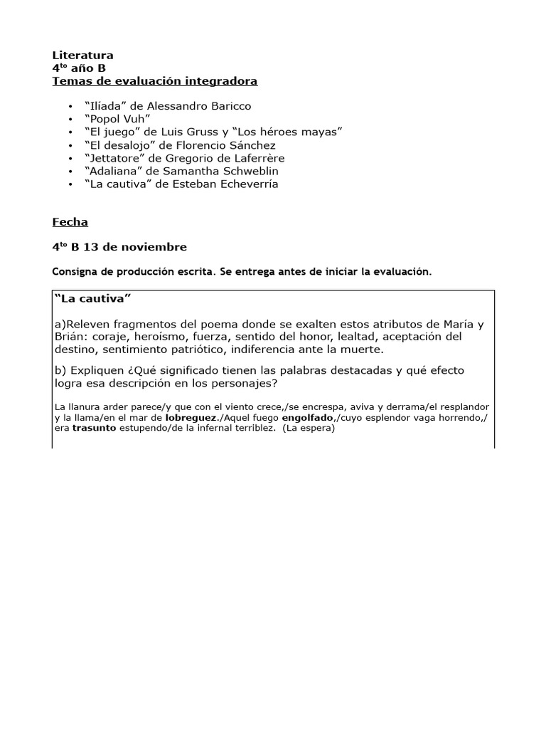 Temas Integradora 4B | PDF