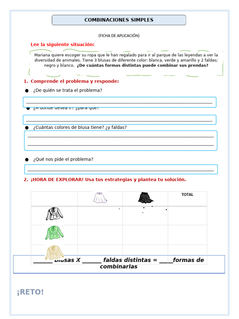 Ficha 39-Combinaciones Simples | PDF