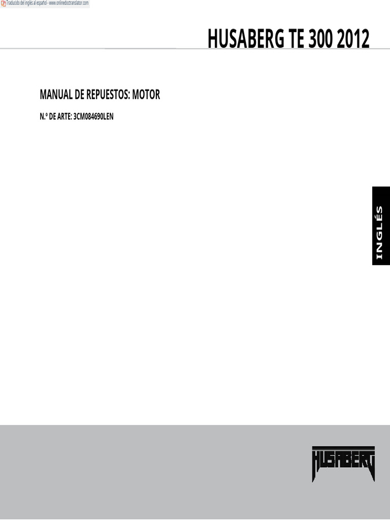 DESPIECE MOTOR HUSABERG 300 2T 2012.en - Es | PDF | Engranaje | Embrague