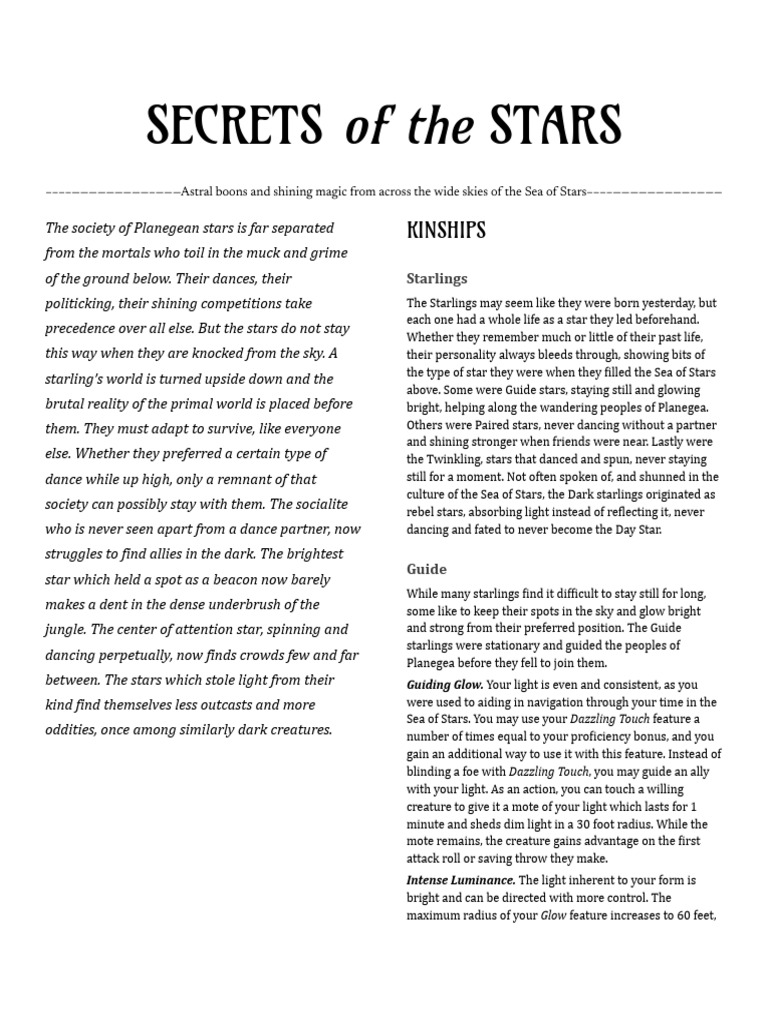 Secrets of the Stars | PDF