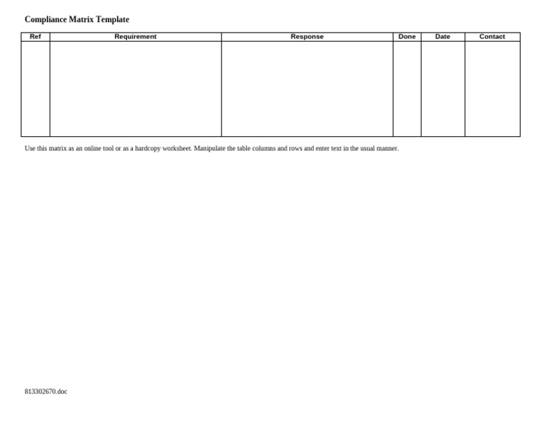 Compliance Matrix Template Guide | PDF