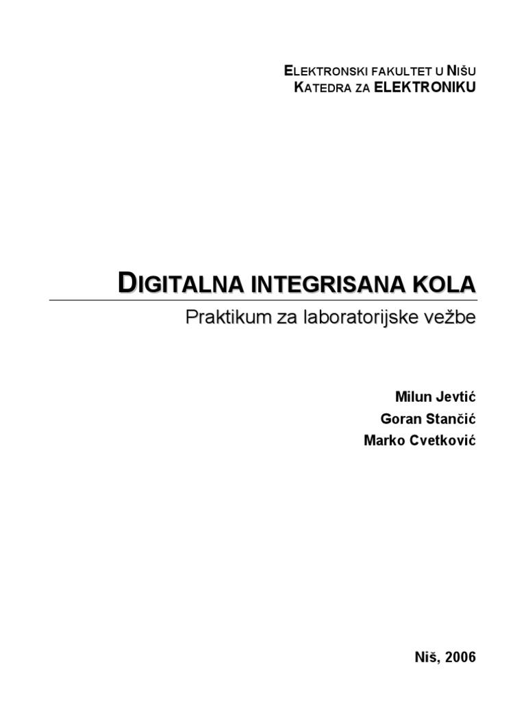 Digitalna Integrisana Kola - Praktikum | PDF