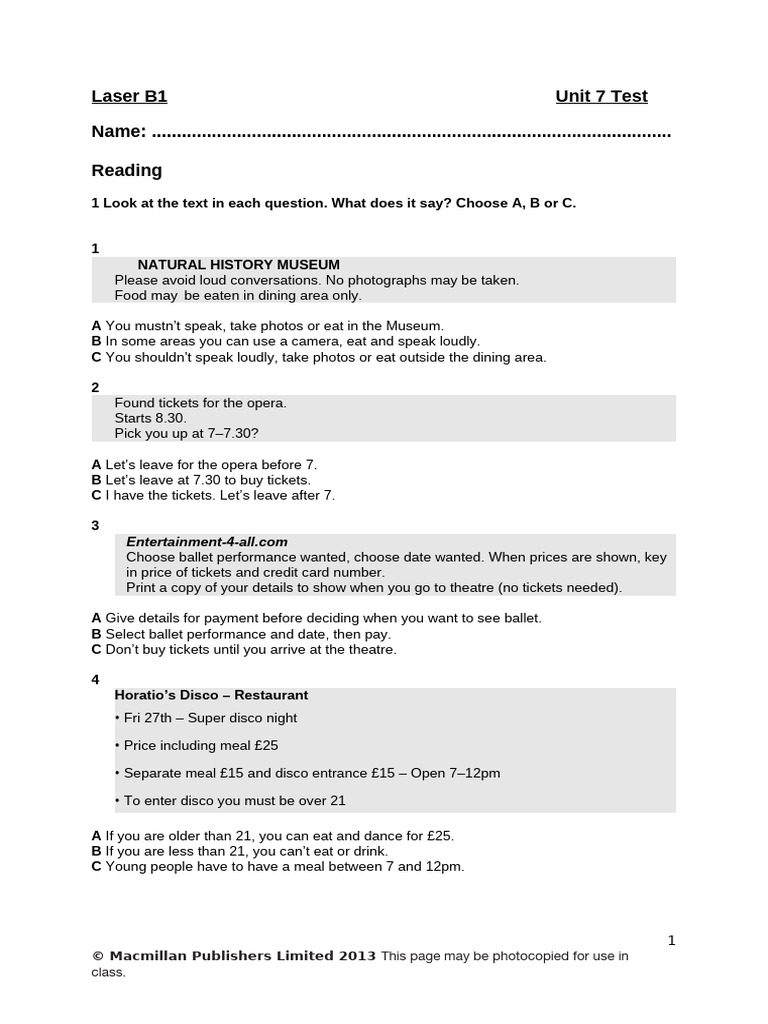Corti's Copy Test 7 | PDF