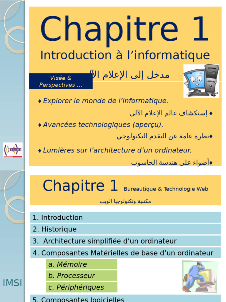 Chapitre 1 (Module Info-1) | PDF | Informatique | Mémoire vive