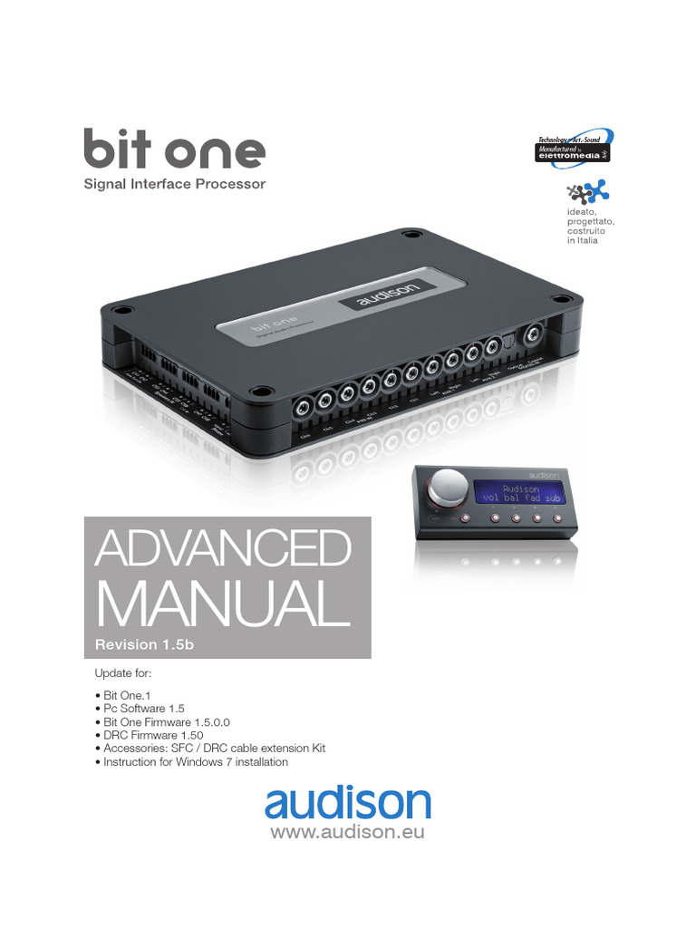 Bit One Owner's Manual | PDF | Equalization (Audio) | Amplifier