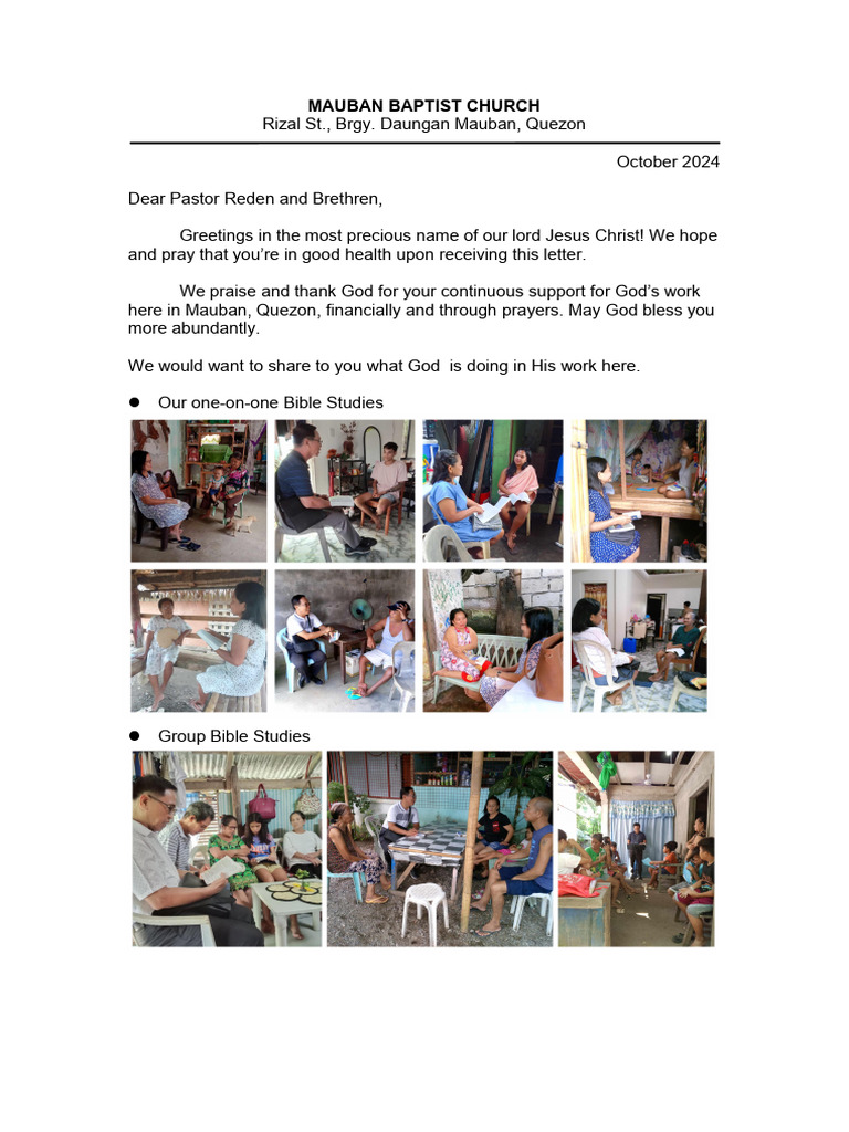 MAUBAN BAPTIST CHURCH (Letter-Final) | PDF