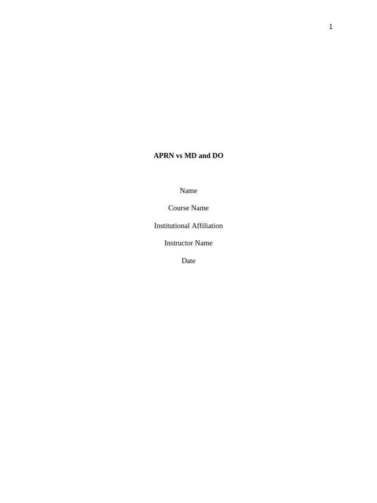 APRN Vs MD and DO | PDF | Nurse Practitioner | Physician