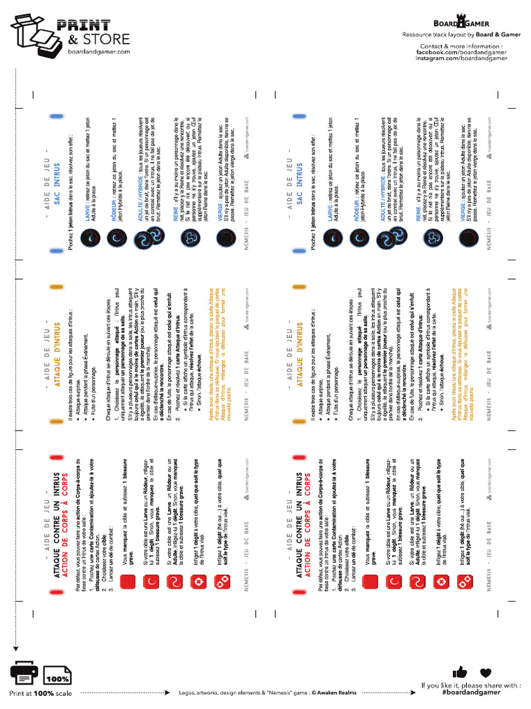 Nemesis Player Aid Sheet FR PF | PDF