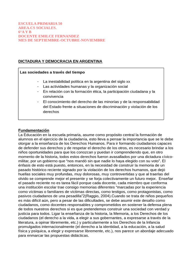 Dictadura y Democracia 6° | PDF | Democracia | Ideologías políticas