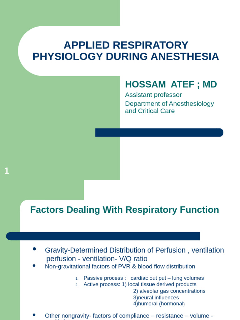Applied Respiratory Physiology During-Anesthesia | PDF | Vasodilation ...