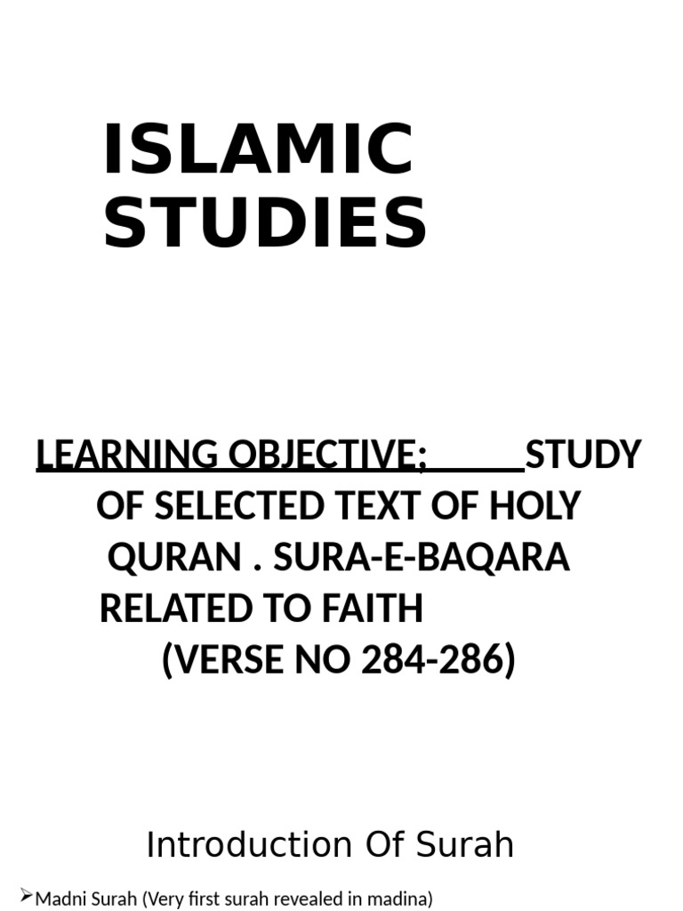 Lecture 1 Surah Al-Baqara | PDF Lecture 1 Surah Al-Baqara | PDF