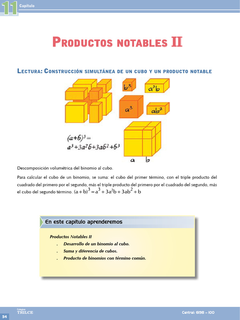 Tema 11 Productos Notables Ii | PDF | Álgebra