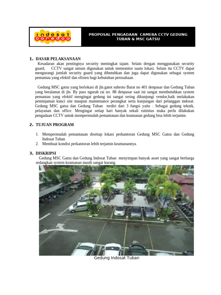 Pengadaan CCTV untuk Gedung MSC Gatsu dan Tuban | PDF