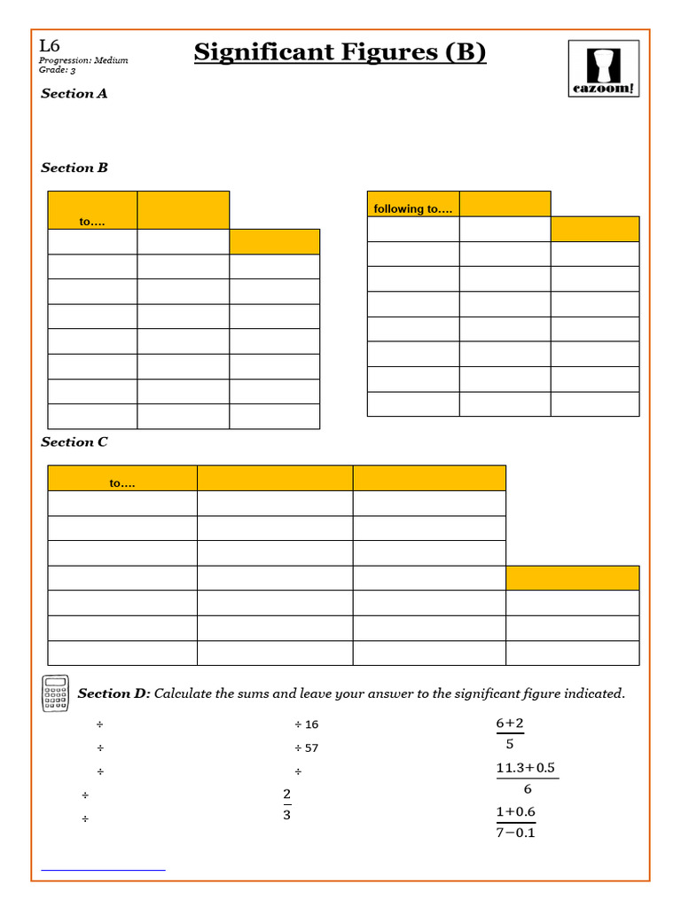Significant Figures Worksheet | PDF | Mathematics | Arithmetic