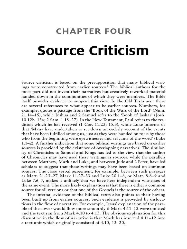 Law, Source Criticism.' The Historical-Critical Method, A Guide For The ...