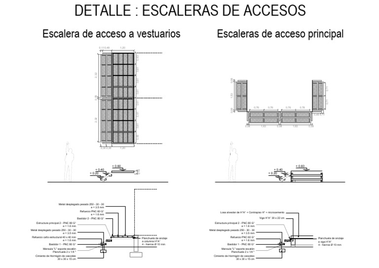Os - Detalle Escaleras de Accesos | PDF | Ingeniería estructural | Ingeniería de Edificación