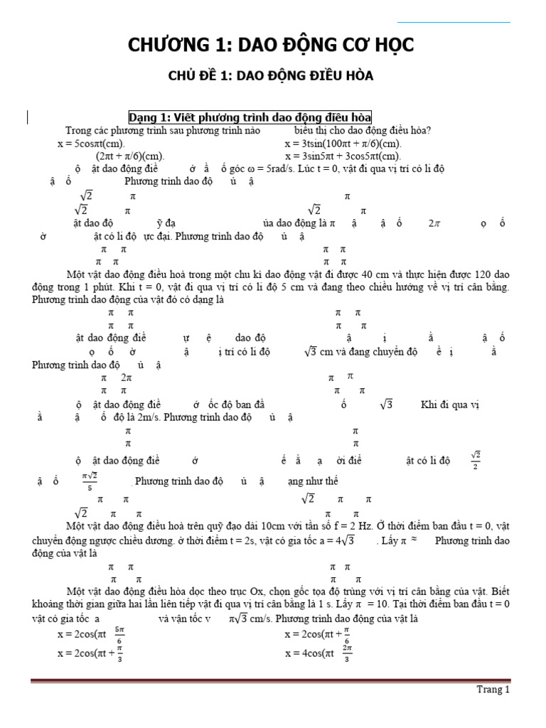 Phan Dang Bai Tap Dao Dong Dieu Hoa | PDF