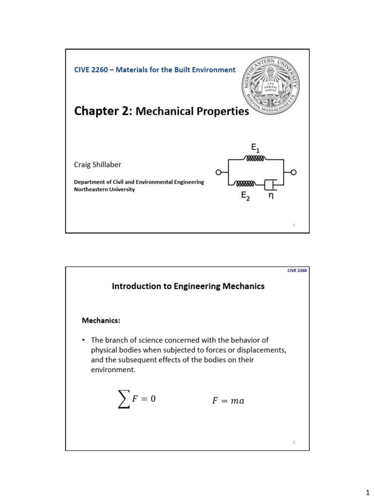 Chapter 2 - Mechanical Properties - Handout | PDF | Bending | Deformation (Engineering)