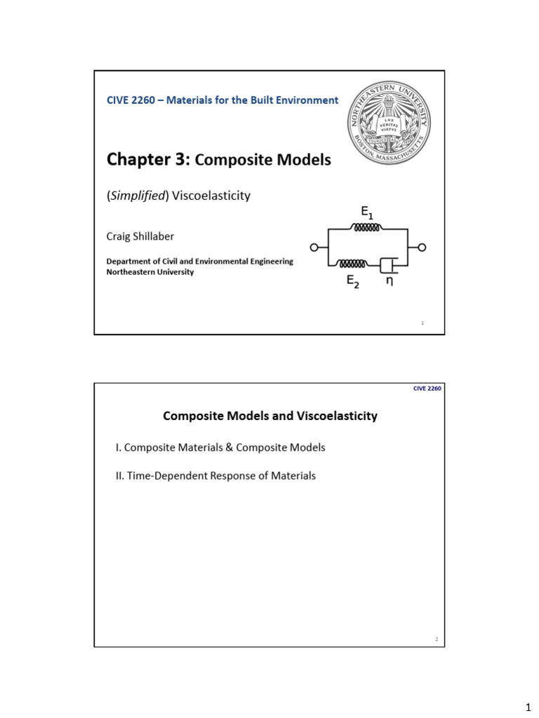 Chapter 3 - Composite Models - Handout | PDF | Viscoelasticity | Composite Material