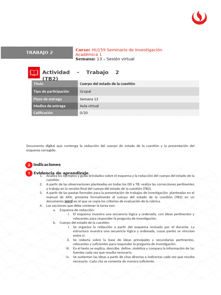 HU159 Rúbrica TB2 (202402) | PDF | Evaluación | Puntuación