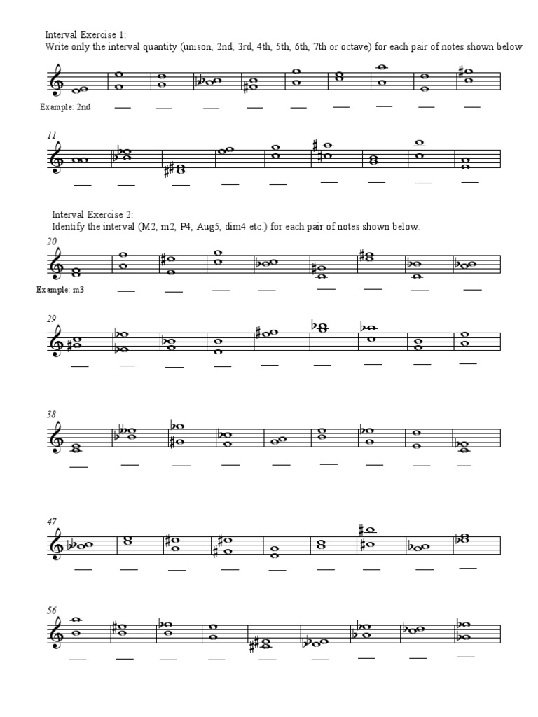 Sight Reading Exercise Sheet | PDF | Teaching Methods & Materials ...