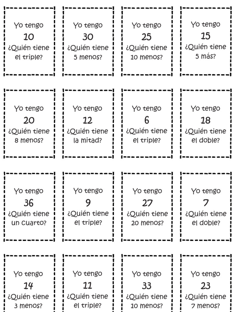 Yo Tengo Quien Tiene 40 Cartas | PDF