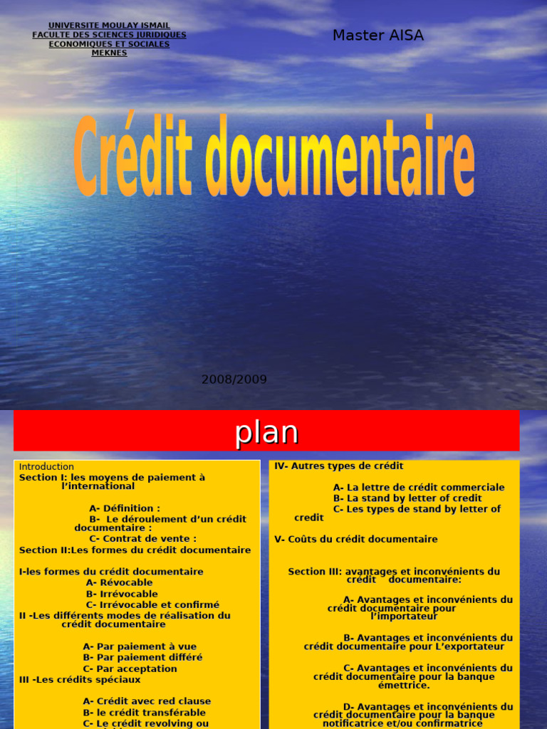 Credit Documentaire | PDF | Lettre de crédit | Documents commerciaux