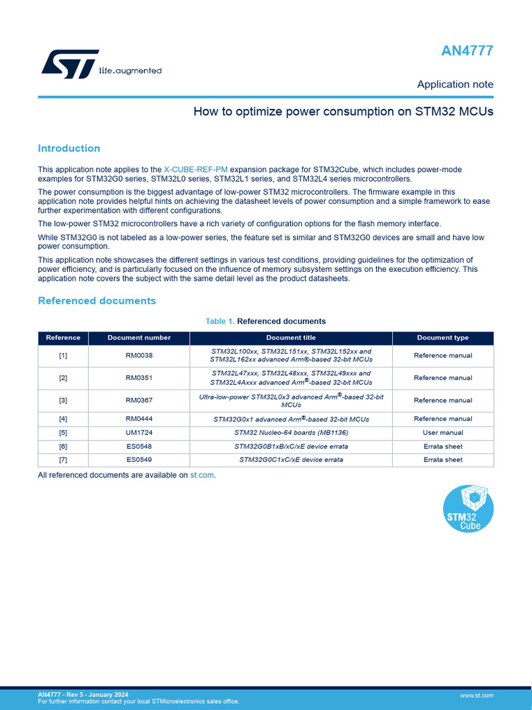 An4777 How To Optimize Power Consumption On Stm32 Mcus Stmicroelectronics Pdf Computer Data
