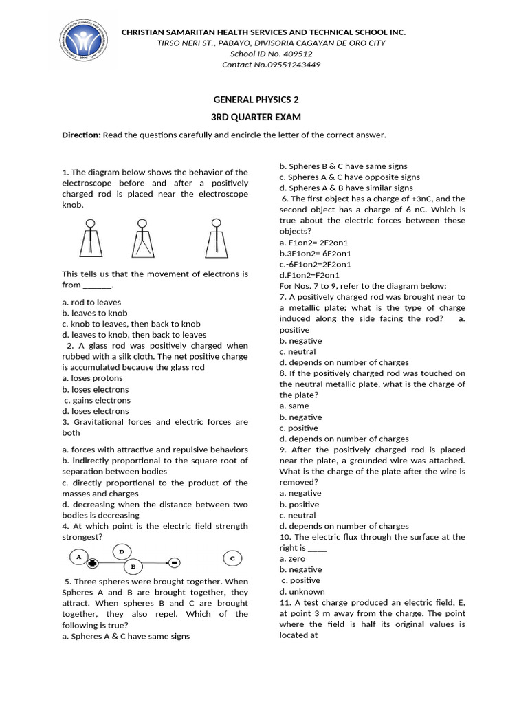 GENERAL PHYSICS 2 | PDF | Electric Field | Force
